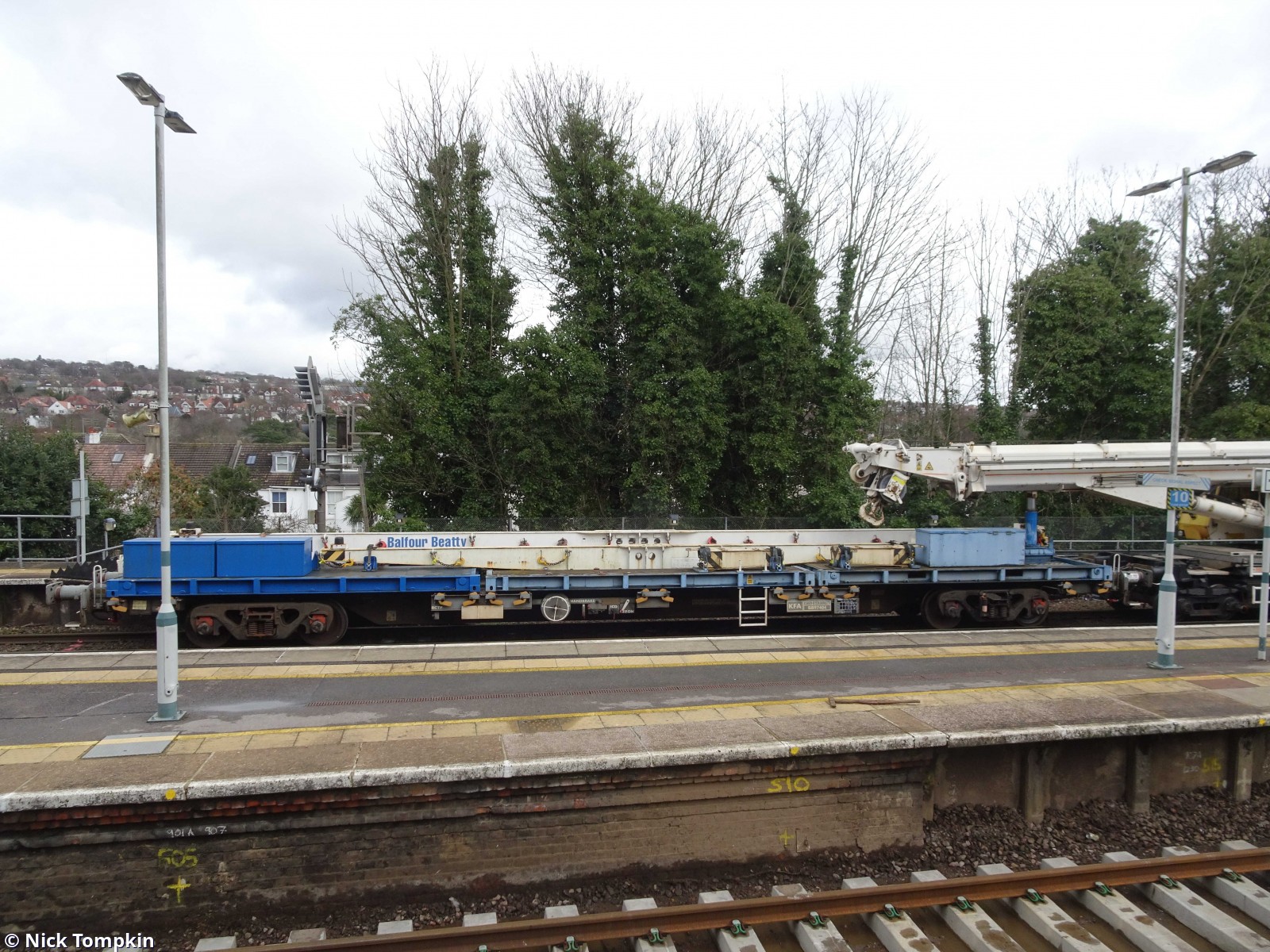 97404 - Trinity Rail 60' Container Flat Wagon - Kirow Crane Support ...